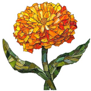 Marigold Stained Glass Window Cling Beautiful Flower Window Artwork ...