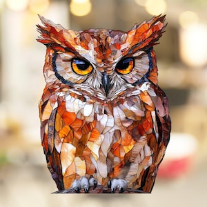 Eastern Screech Owl Window Cling Sticker Decal Window Film Gift for ...