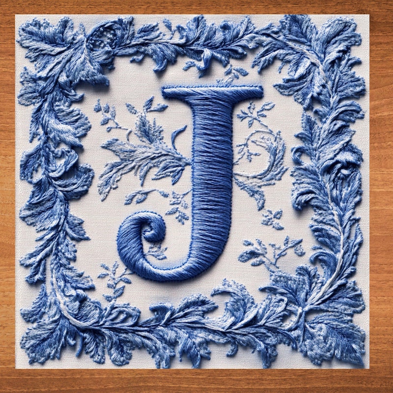 Letter J Embroidery - Etsy