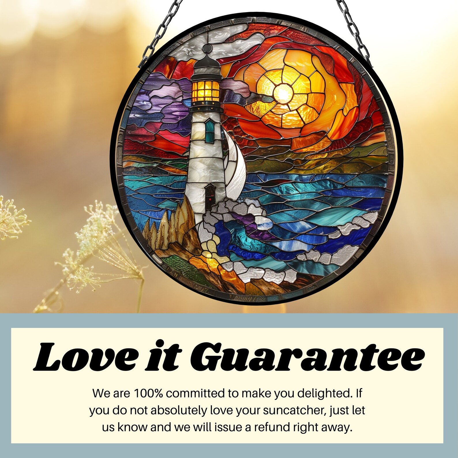 Lighthouse Suncatcher for Window Decor Gift for Mothers Day Birthday ...