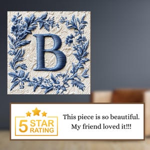 B Letter Monogram Ceramic Art Tile Grandmillennial Style Decor Home Art ...