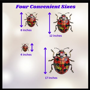 Harlequin Ladybug Stained Glass Window Cling Sticker Decal Vinyl Window ...