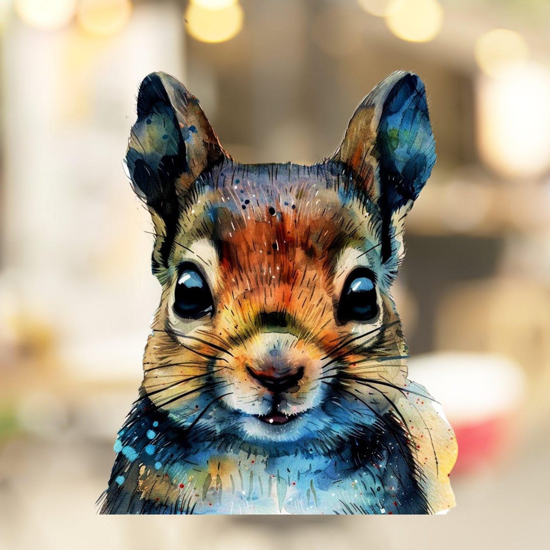Watercolor Baby Squirrel Window Decal Sticker Vinyl Window Cling ...