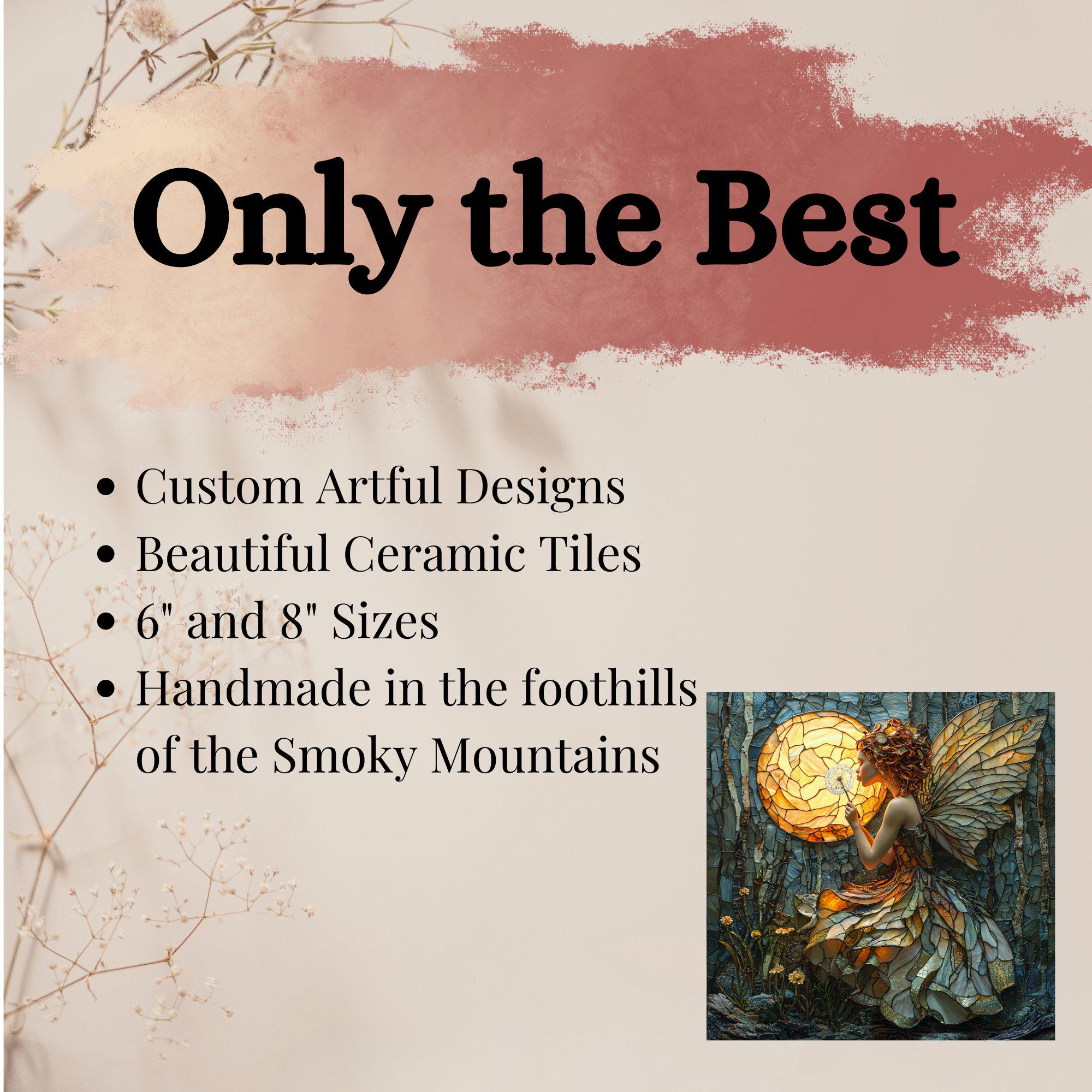 Fairy Dandelion Moonlight Ceramic Art Tile Decor for Kitchen Bedroom ...