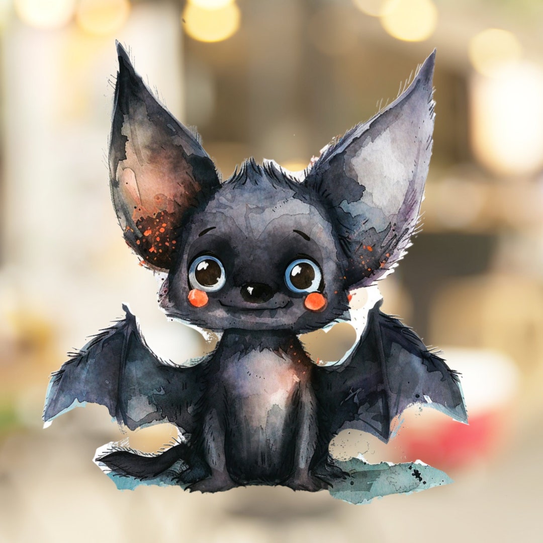Watercolor Baby Bat Window Decal Sticker Vinyl Window Cling Nursery ...