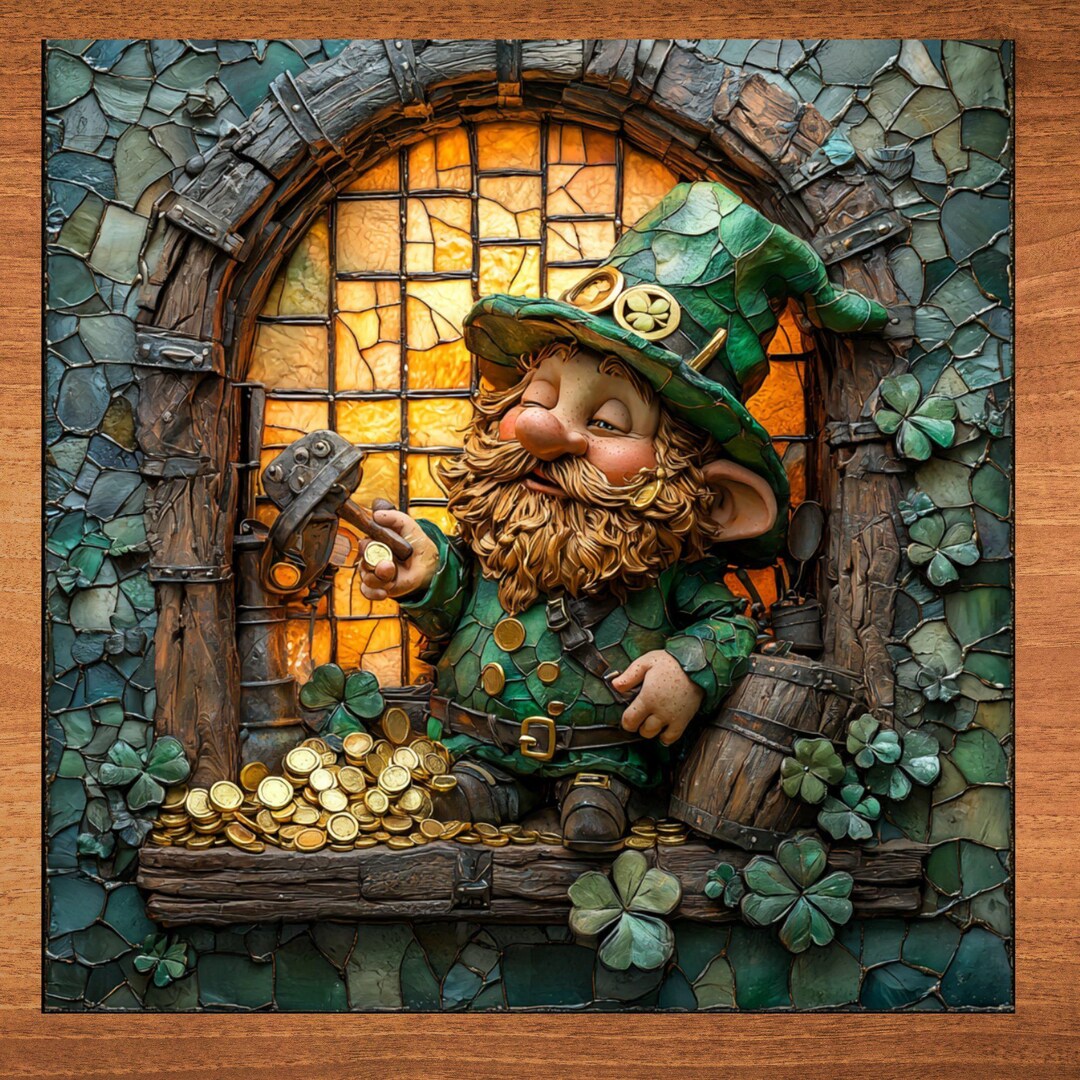 Leprechaun Workshop Ceramic Art Tile Artful Bookshelf Book Nook Wall ...