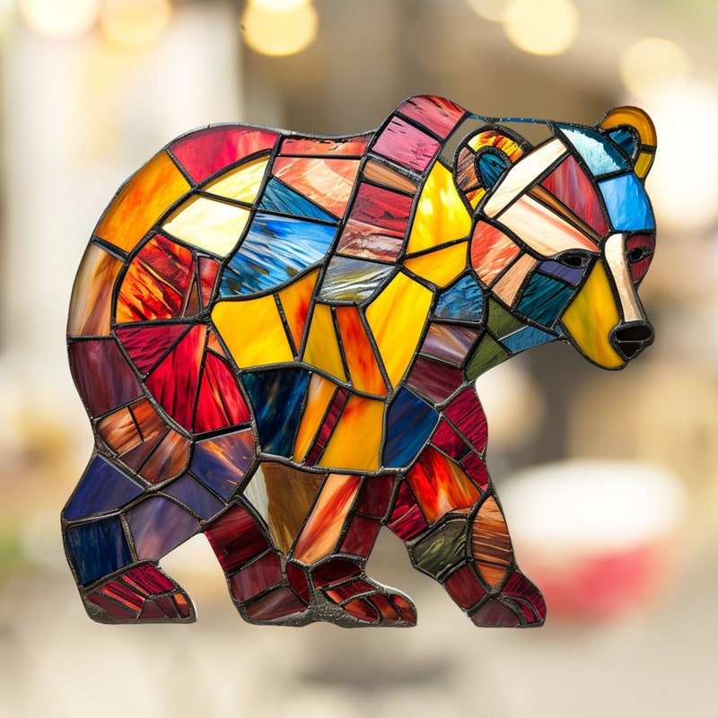 Stained Glass Bear - Etsy