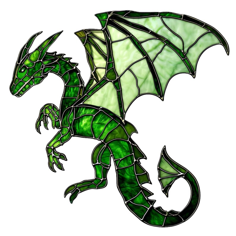 Dragon Stained Glass Window Cling Decal Sticker Window Film Dragoncore ...