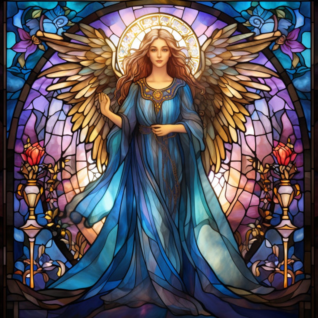 Angel Stained Glass Window Cling - Etsy