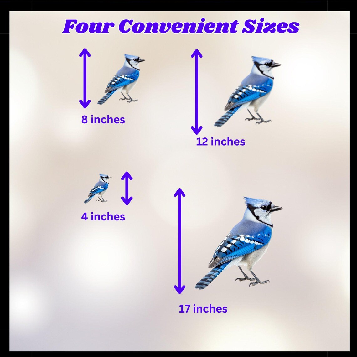 Blue Jay Window Cling Sticker Decal Window Film Gift for Bird Lovers ...