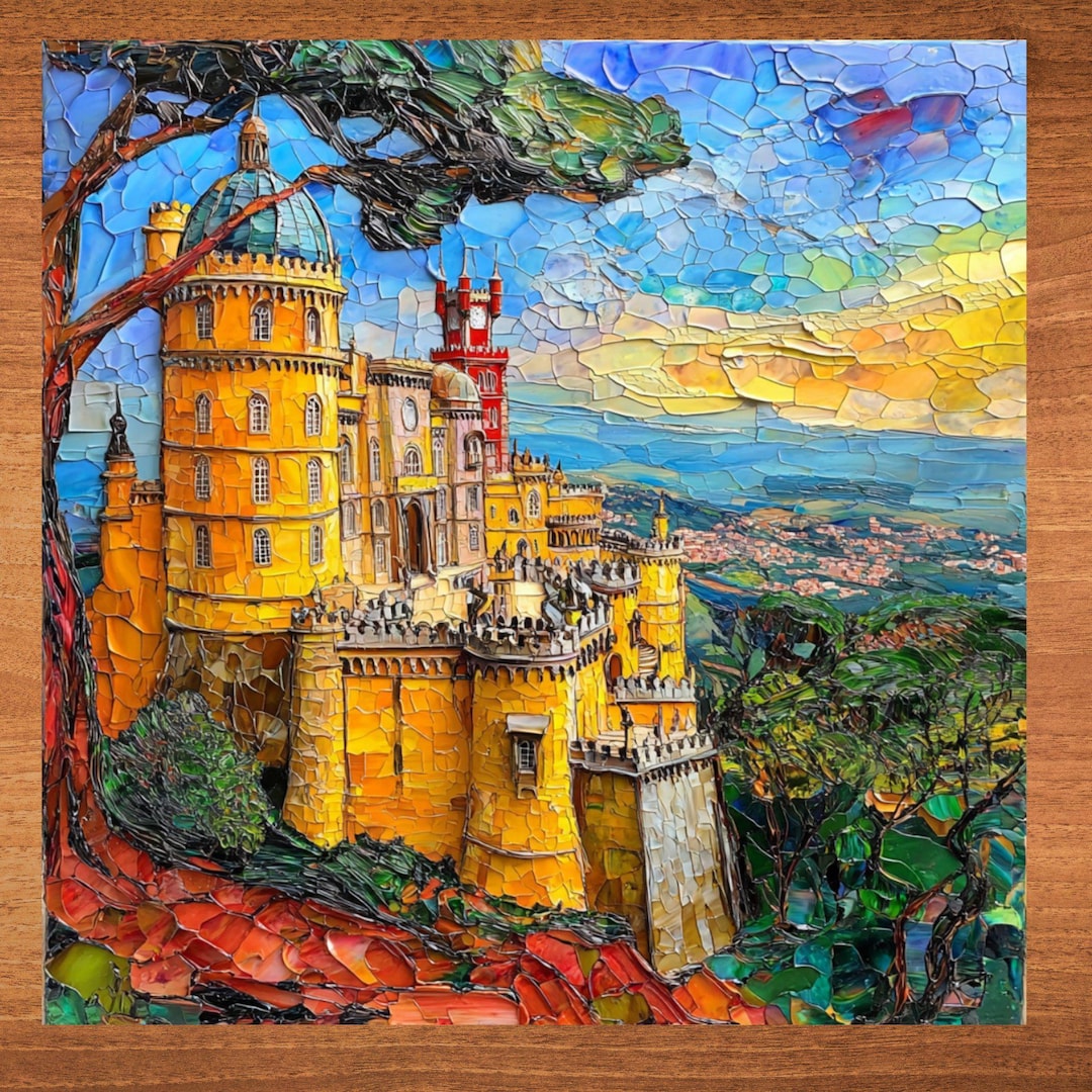 Pena Palace Castle Decor Ceramic Art Tile for Book Nook Bookshelf ...