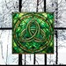 Rich Green Trinity Knot Stained Glass Window Cling to Celebrate Saint ...