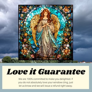 Angel Stained Glass Window Cling Religious Art Christian Art Faux ...