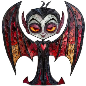 Dracula Vampire Halloween Stained Glass Look Window Cling Decal Sticker ...