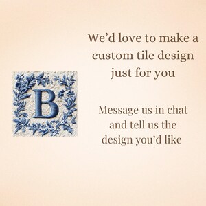 B Letter Monogram Ceramic Art Tile Grandmillennial Style Decor Home Art ...
