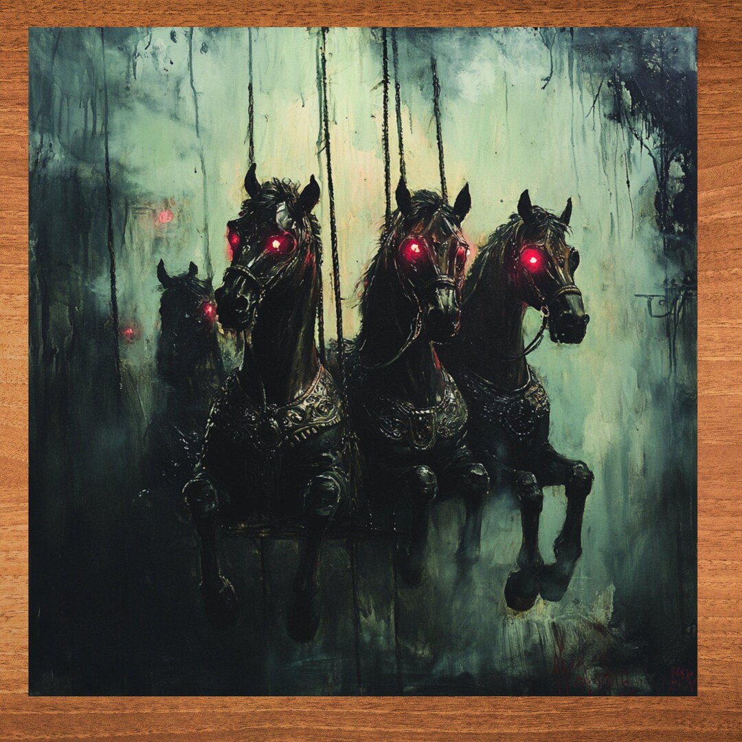 Cursed Carousel Book Nook Ceramic Art Tile Decor for Book Lover ...