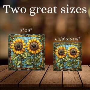 Sunflowers Ceramic Art Tile Art Nouveau Deco Wall Decor Coffee Table Bookshelf Decoration Gift ...