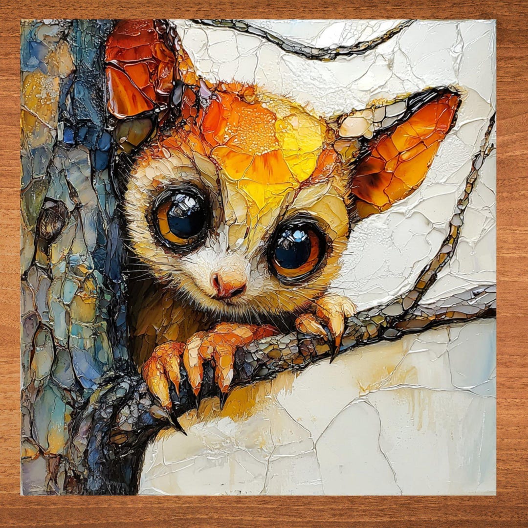 Bushbaby Inf Adorable Ceramic Art Tile Bookshelf Art for Bookish Book ...