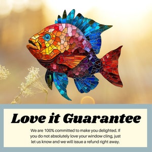Oscar Fish Stained Glass Window Cling Window Sticker Decal No Adhesive ...