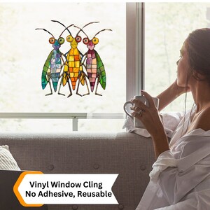 Crickets Stained Glass Window Cling Sticker Decal Vinyl Window Film Bug ...