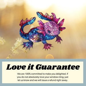 Axolotl Colorful Stained Glass Axolotl Window Cling, Decorative ...