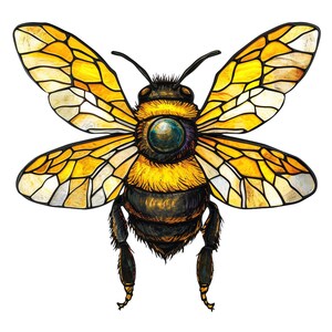Bumblebee Stained Glass Window Cling Decal Sticker Window Film Reusable ...
