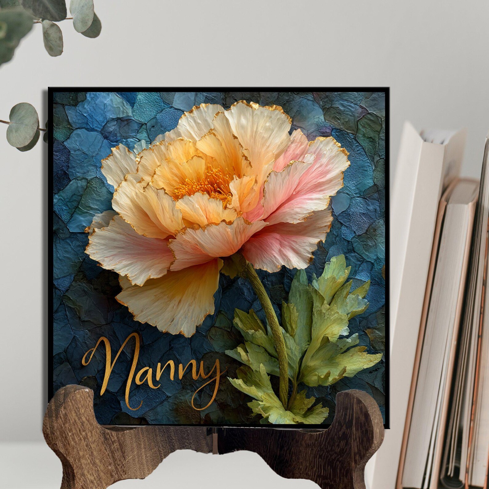 Nanny January Carnation Ceramic Art Tile Customized With Birth Month ...