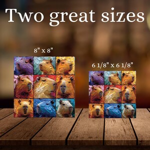Capybara Life Panel Stained Glass Look Art on Glossy Ceramic Decorative ...