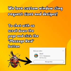 Harlequin Ladybug Stained Glass Window Cling Sticker Decal Vinyl Window ...