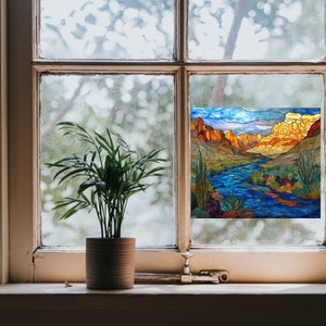 Big Bend National Park Stained Glass Window Cling Decal Sticker Vinyl ...