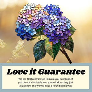 Hydrangea Stained Glass Window Cling Beautiful Flower Window Artwork ...