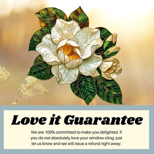 Gardenia Stained Glass Window Cling Beautiful Flower Window Artwork ...