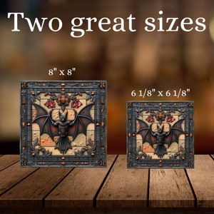 Bat Ceramic Art Tile Decorative Glossy Tile for Bookshelf Book Nook ...