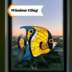 Butterflyfish Stained Glass Window Cling Window Sticker Decal - No ...