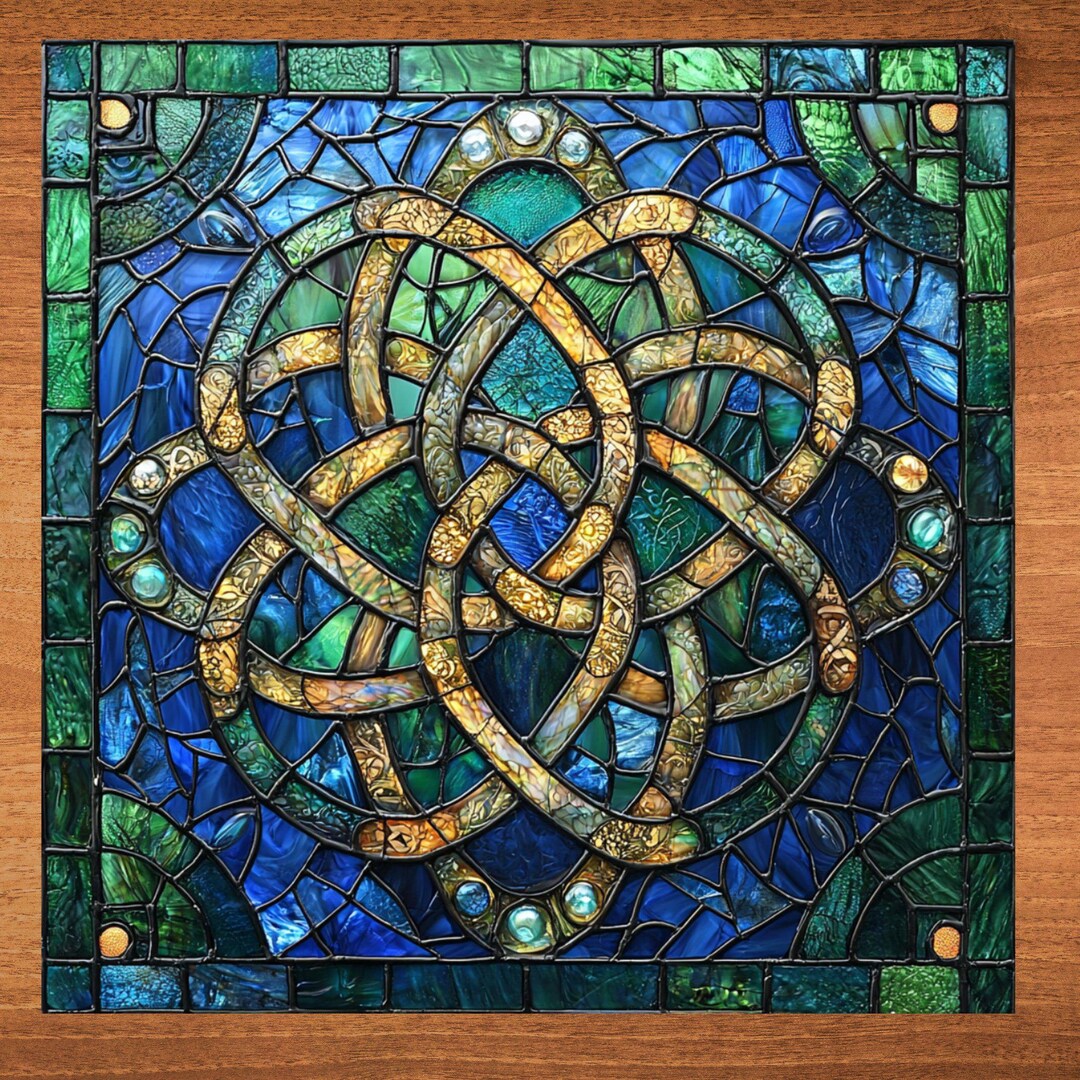 Celtic Pattern Ceramic Art Tile Decor for Kitchen Bedroom Bookshelf ...
