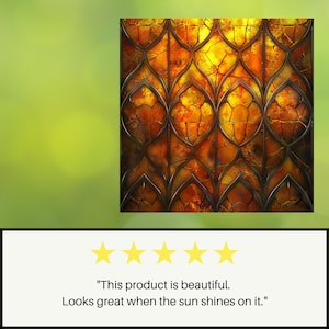 Copper Ember Stained Glass Window Cling Gothic Decor Sticker Decal ...