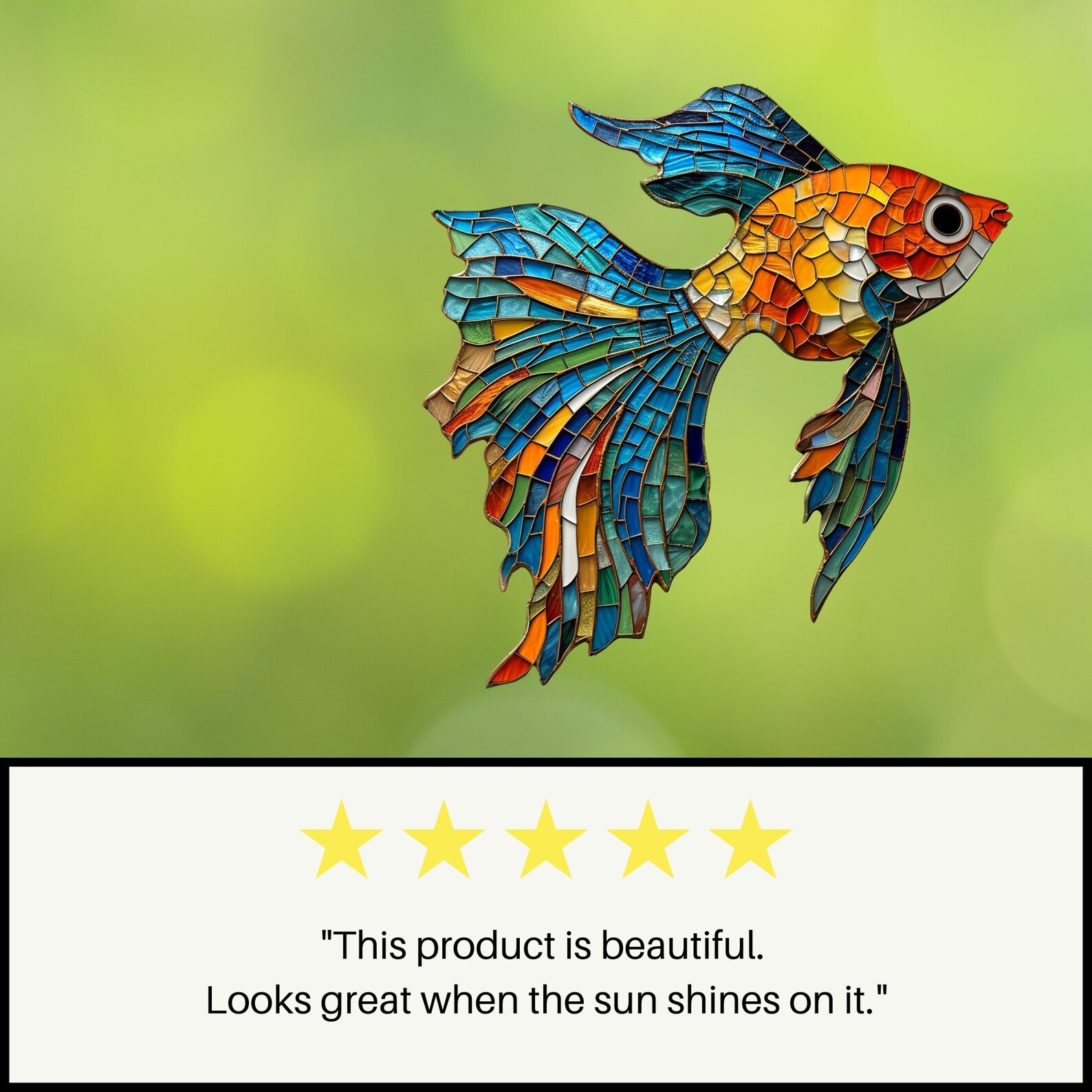 Guppy Stained Glass Window Cling Window Sticker Decal No Adhesive ...