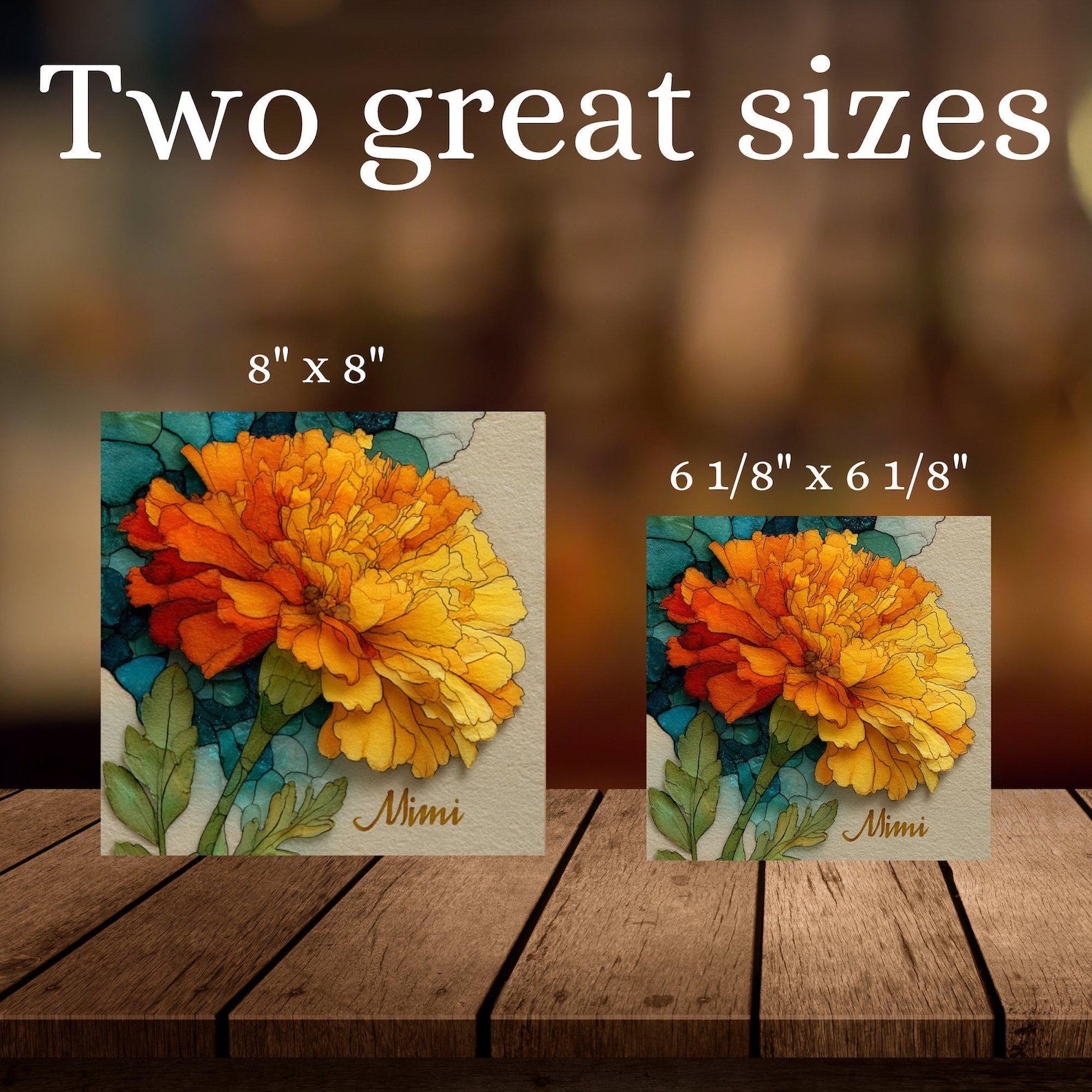 Mom October Marigold Ceramic Art Tile Customized With Birth Month ...