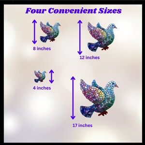 Dove Stained Glass Window Cling Decal Sticker Vinyl Window Film Artful ...