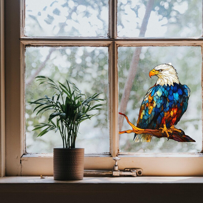 Bald Eagle Window Cling Sticker Decal Window Film Gift for Bird Lovers ...