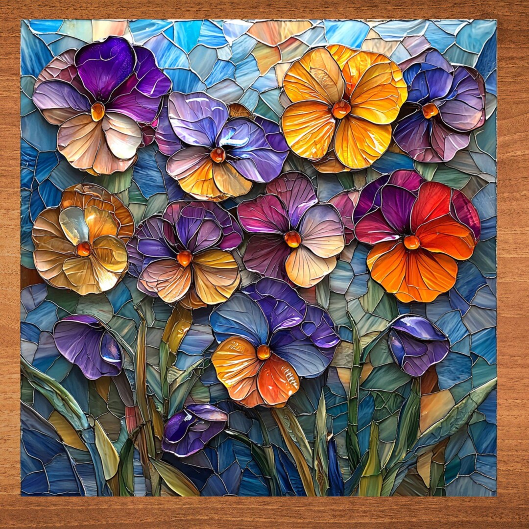 Viola Ceramic Art Tile Decor for Kitchen Bedroom Bookshelf Book Nook ...