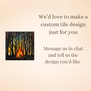 Animal Forest Bonfire Stained Glass Look Art on Glossy Ceramic ...