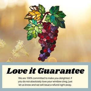 Grapes on the Vine Stained Glass Window Cling Beautiful Flower Window ...