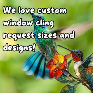 Hummingbird Stained Glass Window Cling Humming Bird Window Sticker ...