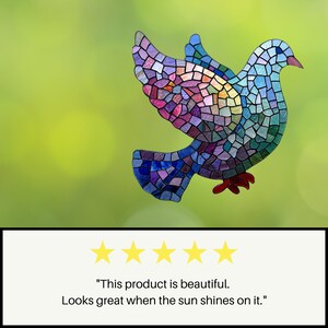 Dove Stained Glass Window Cling Decal Sticker Vinyl Window Film Artful ...