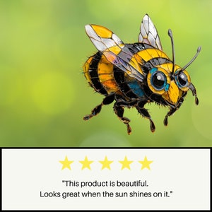 Bumblebee Stained Glass Window Cling Sticker Decal Vinyl Window Film ...
