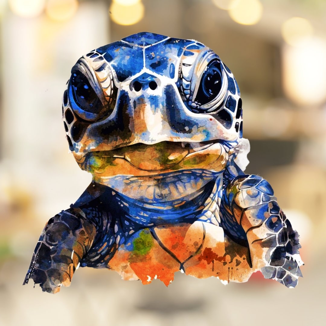 Watercolor Baby Sea Turtle Window Decal Sticker Vinyl Window Cling ...