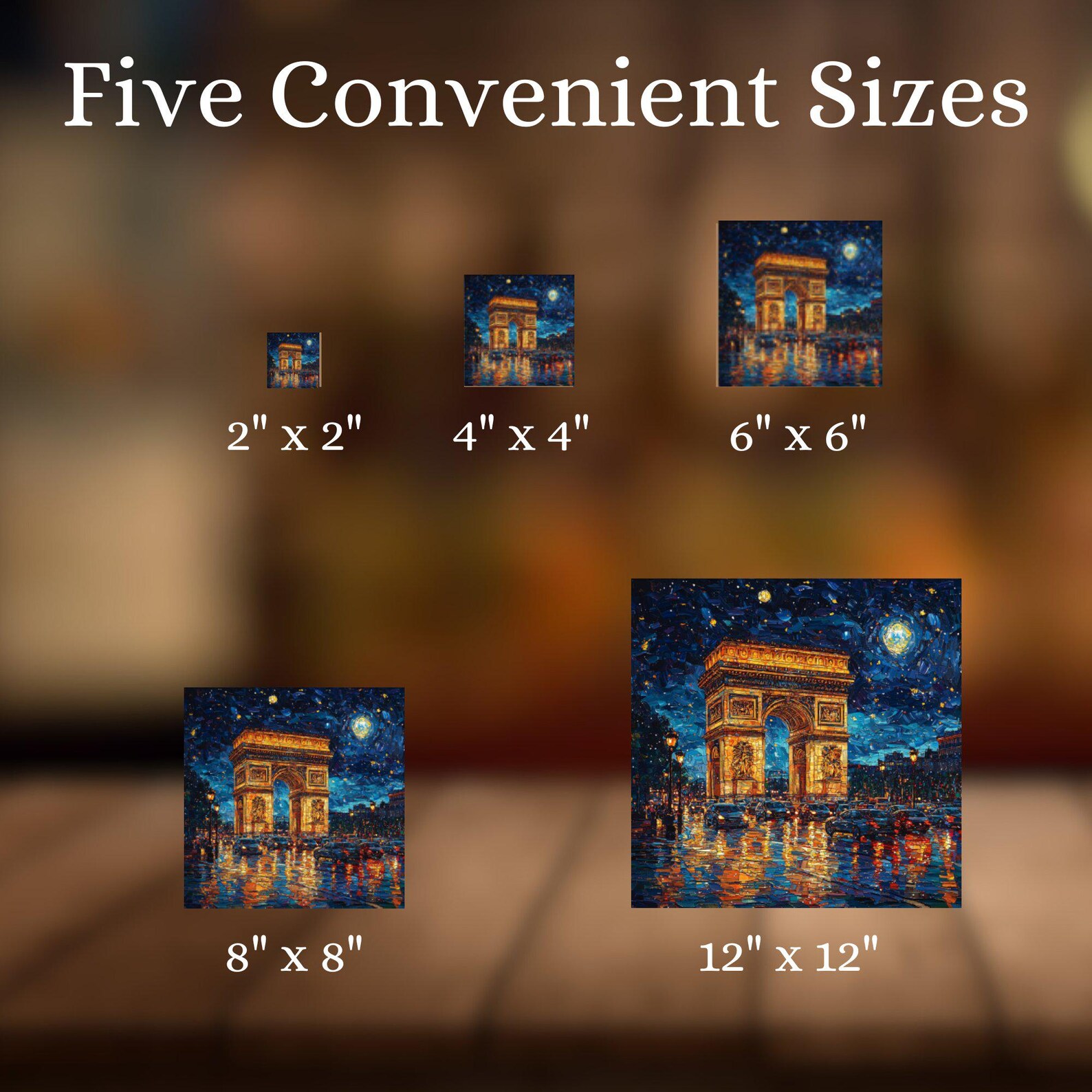 Arc De Triomphe at Night in Paris Ceramic Art Tile Glossy Tile Decor ...