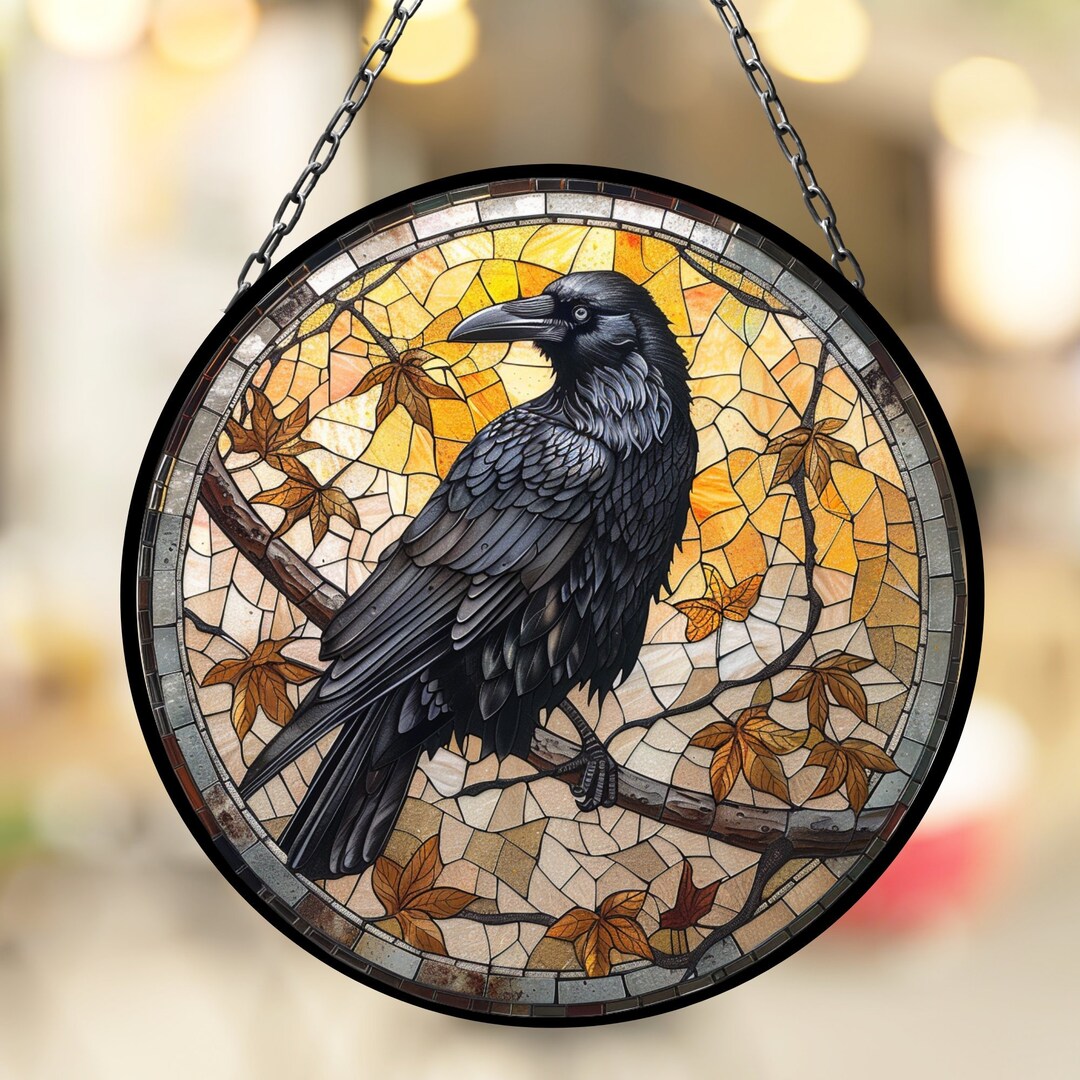 Raven Suncatcher for Window Decor Gift for Mothers Day Birthday Gift ...
