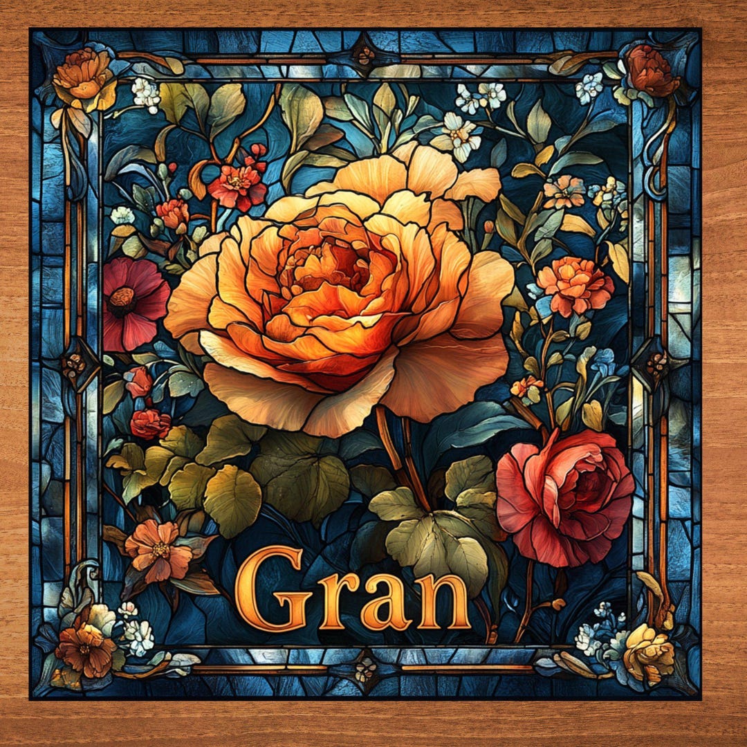 Gran Gift Floral Ceramic Art Tile Personalized Grandma Gift Grandmother ...